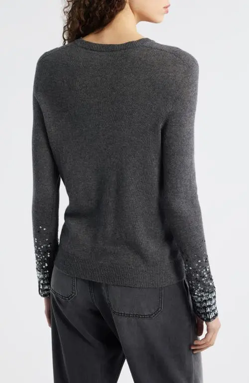 Kobi Halperin Lainey Sequin Cuff Sweater - Grey