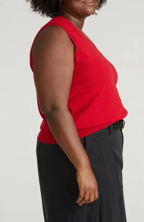 Universal Standard Sleeveless Sweater Vest - Red Geranium