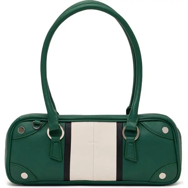 HAMMITT Small Meredith Leather Shoulder Bag - Clubhouse Stripe/silver