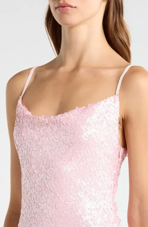 PACSUN Jasmine Sequin Mini Dress - Light Pink