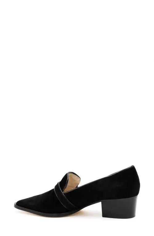 AMALFI BY RANGONI Publio Pointed Toe Loafer Pump - Black Cashmere Black Vernice