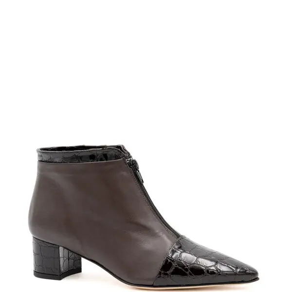 AMALFI BY RANGONI Petronio Pointed Cap Toe Bootie - Dk Brown Parma Moro Caretta