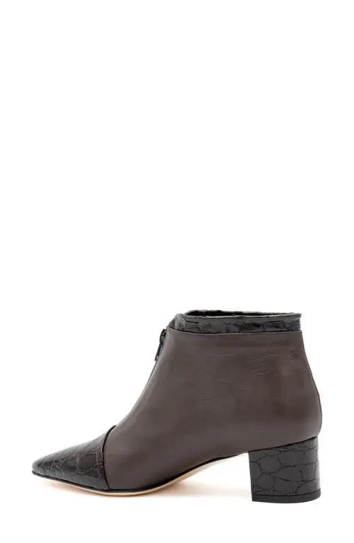 AMALFI BY RANGONI Petronio Pointed Cap Toe Bootie - Dk Brown Parma Moro Caretta