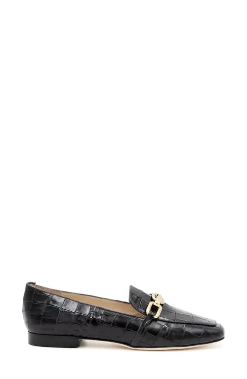 AMALFI BY RANGONI Gentile Croc-embossed Leather Bit Loafer - Black Cocco Bengala Gold