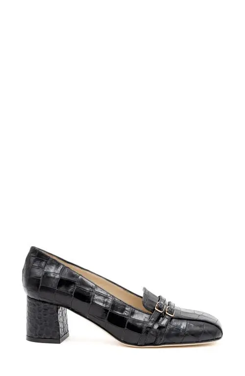 AMALFI BY RANGONI Basilico Loafer Pump - Nero Cocco Bengala