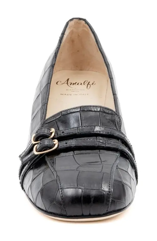 AMALFI BY RANGONI Basilico Loafer Pump - Nero Cocco Bengala
