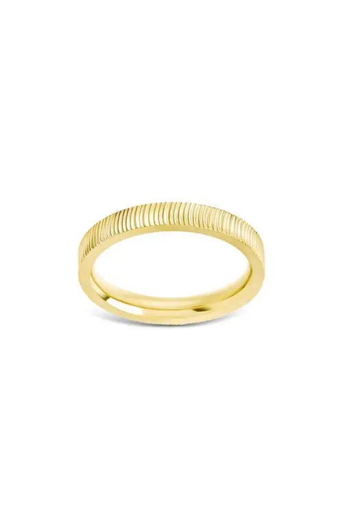 Sterling Forever Herringbone Ribbed Band Ring - Gold
