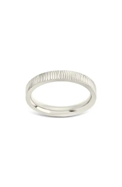 Sterling Forever Herringbone Ribbed Band Ring - Silver