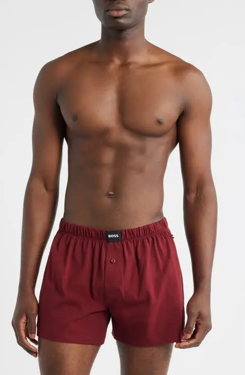 BOSS Assorted 2-pack Knit Cotton Boxers - Burgundy