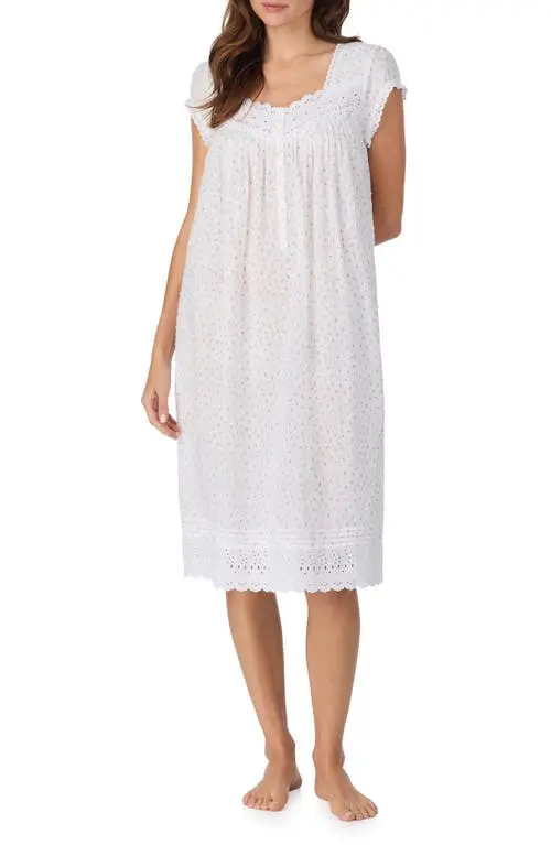 Eileen West Waltz Cap Sleeve Cotton Nightgown - Rosbud Print