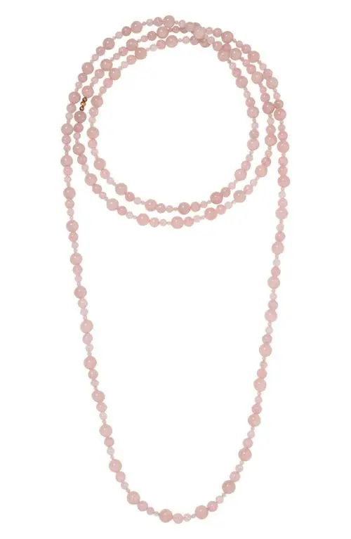 JENNIFER BEHR Veda Semiprecious Bead Necklace - Rose Qartz