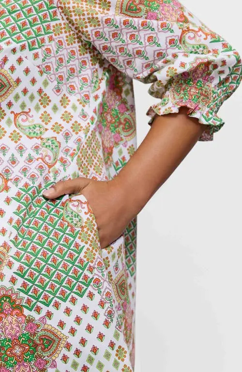 Foxcroft Alicia Patchwork Shift Dress - Green Multi
