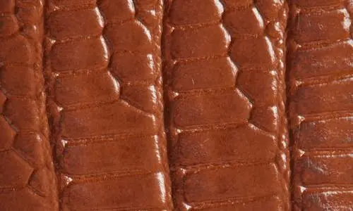 Torino Lizard Embossed Calfskin Leather Belt - Cognac