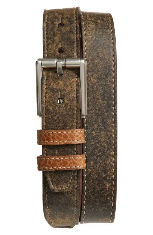 Torino Brushed Sheepskin Leather Belt - Mocha