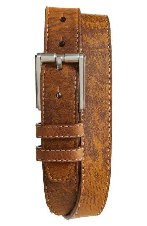 Torino Brushed Sheepskin Leather Belt - Whiskey