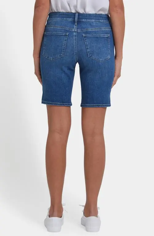 NYDJ Ella Side Slit Denim Shorts - Opera Blue