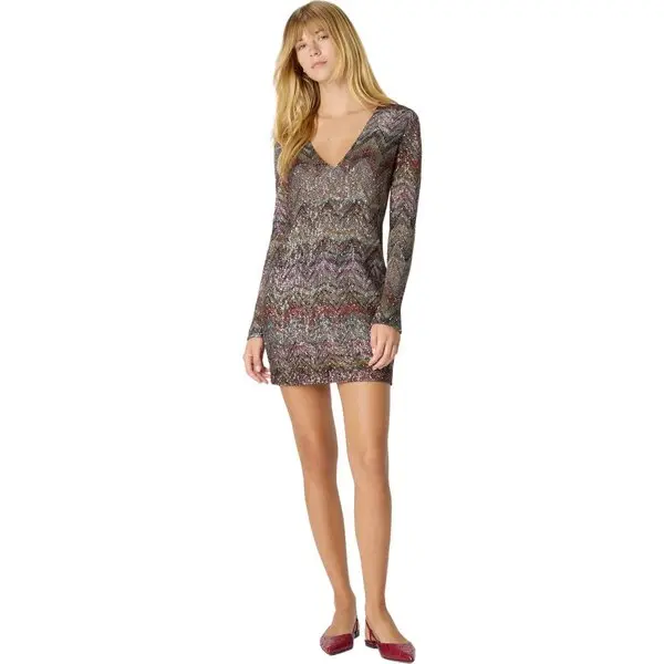Missoni Mini Dress With V-neck And Zigzag Pattern