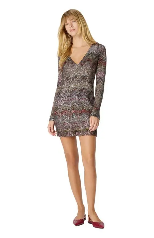 Missoni Mini Dress With V-neck And Zigzag Pattern