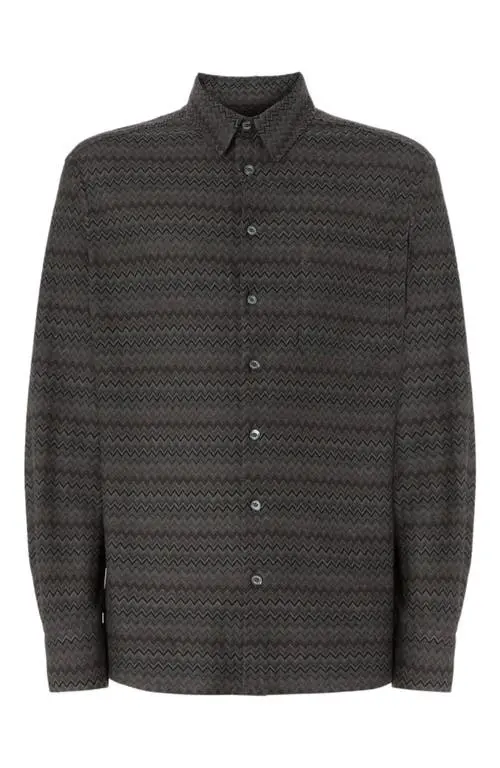 Missoni Long-sleeve Shirt With Micro Zigzag Pattern - Grey