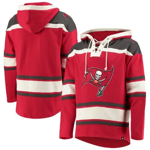 '47 Tampa Bay Buccaneers Lacer V-neck Pullover Hoodie - Red