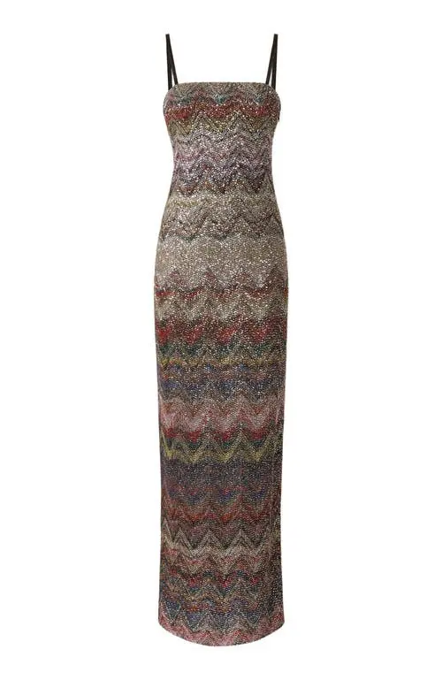 Missoni Bustier Zig Zag Maxi Dress