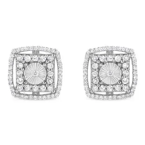 HAUS OF BRILLIANCE 1.0 Ct Round Diamond Stud Earrings - White