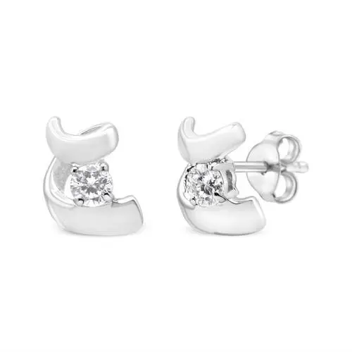 HAUS OF BRILLIANCE Round Diamond Fashion Earrings - White