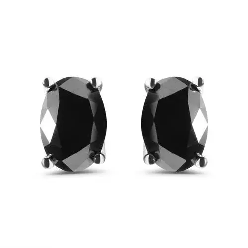 HAUS OF BRILLIANCE 14k Gold 3.00 Cttw Black Diamond Stud Earrings - White