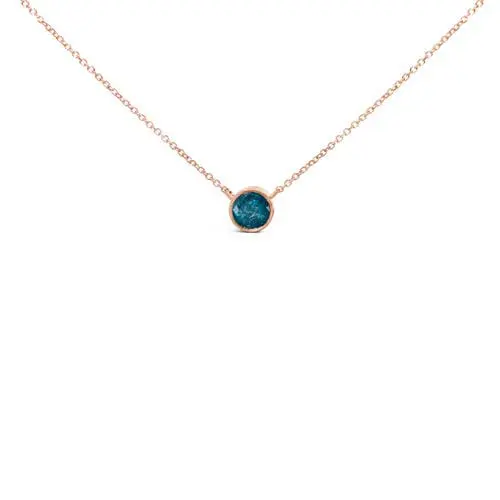 HAUS OF BRILLIANCE 14k Rose Gold 2.0 Cttw Blue Diamond Solitaire Pendant Necklace - Pink