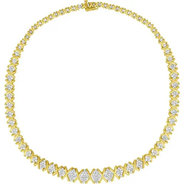 HAUS OF BRILLIANCE 10k Gold 4 Cttw Diamond Riviera Necklace - Yellow