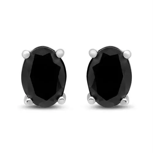 HAUS OF BRILLIANCE 2.0 Cttw Black Diamond Stud Earrings - White