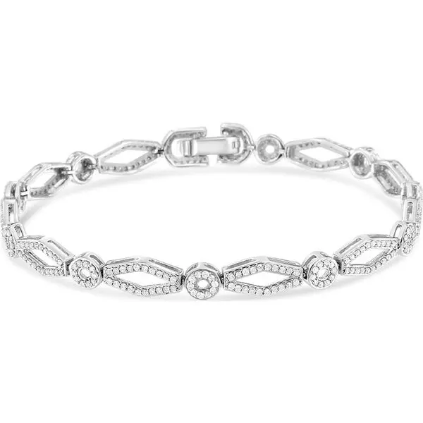 HAUS OF BRILLIANCE Diamond And Sterling Silver Link Bracelet - White