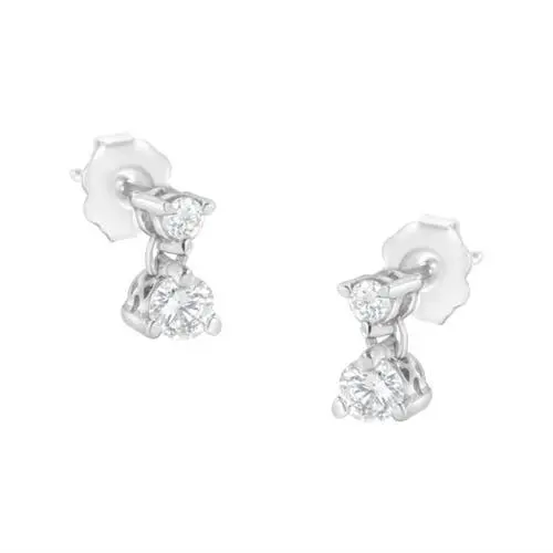 HAUS OF BRILLIANCE 14kt Gold 1/2ct Tdw Diamond Dangle Stud Earrings - White