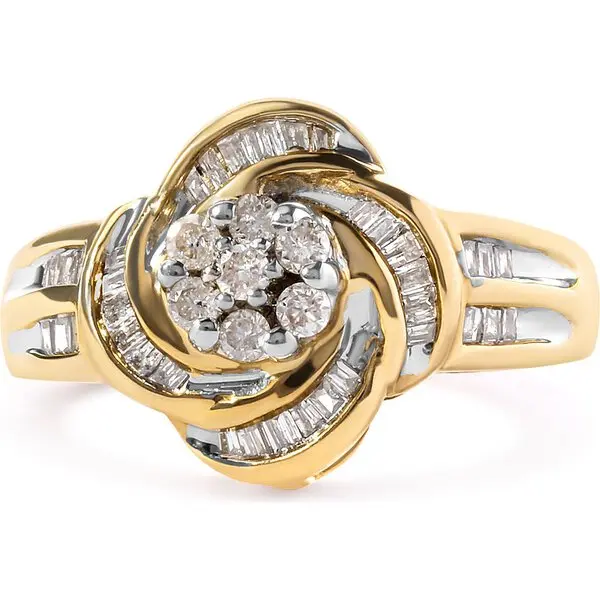 HAUS OF BRILLIANCE 10k Gold 1/2cttw Diamond Swirl Ring - Yellow