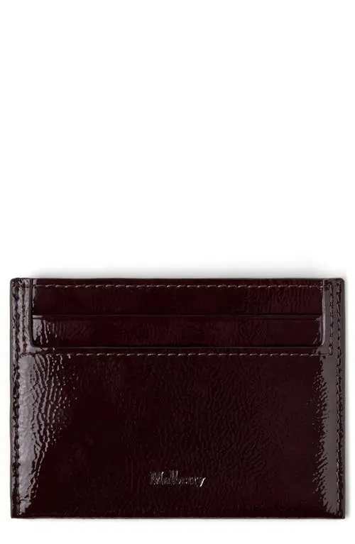 Mulberry Patent Leather Card Case - Deep Aubergine