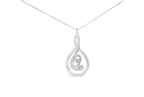 HAUS OF BRILLIANCE 10k Gold 1/8 Cttw Round Cut Diamond Layered Spiral Pendant Necklace - White
