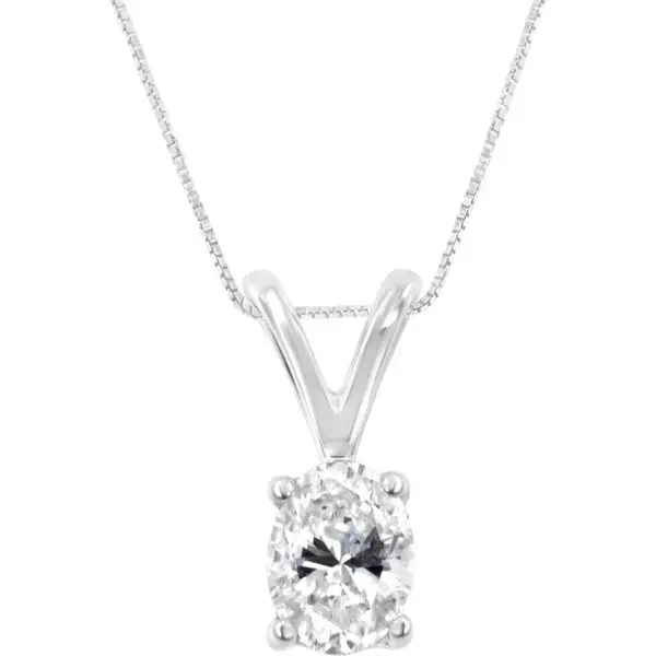 HAUS OF BRILLIANCE Igi Certified 10kt Gold Diamond Pendant Necklace - White