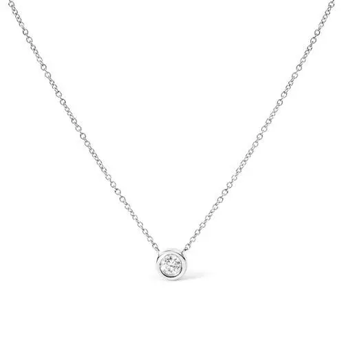 HAUS OF BRILLIANCE 10k Gold 1/2 Carat Diamond Solitaire Pendant Necklace - White