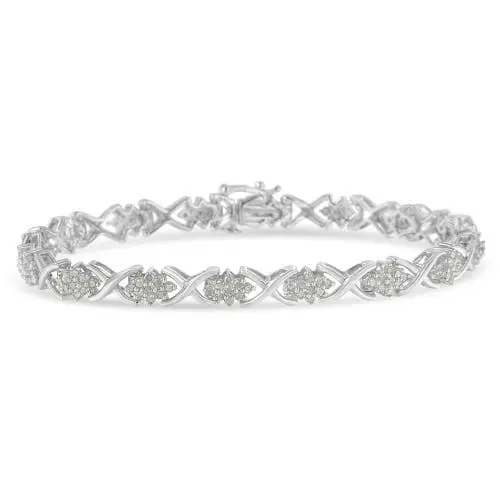 HAUS OF BRILLIANCE 1-1/2 Cttw Diamond X Link Tennis Bracelet - White
