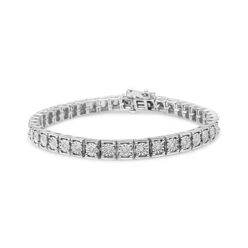 HAUS OF BRILLIANCE Silver 1/4 Cttw Diamond Link Bracelet - White