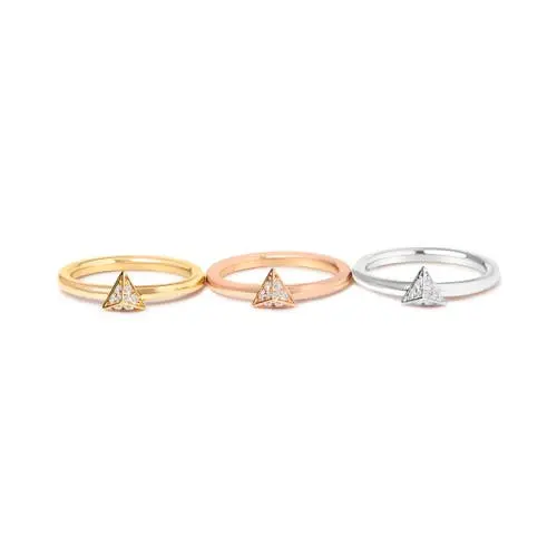 HAUS OF BRILLIANCE 14k Tri-color Gold 1/3 Cttw Diamond Stackable Band Ring Set