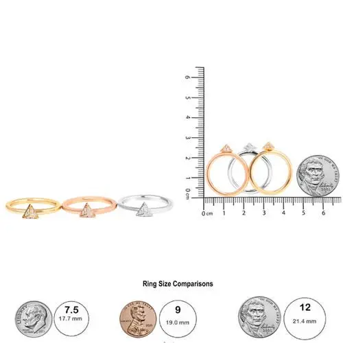 HAUS OF BRILLIANCE 14k Tri-color Gold 1/3 Cttw Diamond Stackable Band Ring Set