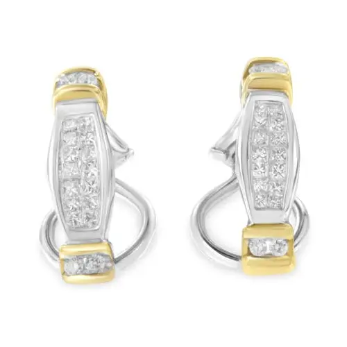 HAUS OF BRILLIANCE 14k Two-toned Gold 0.5 Cttw Diamond Earrings - Yellow