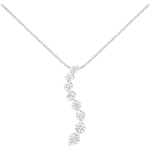 HAUS OF BRILLIANCE 14k Gold 3.0 Cttw Diamond S-shaped Graduated 18" Pendant Necklace - White