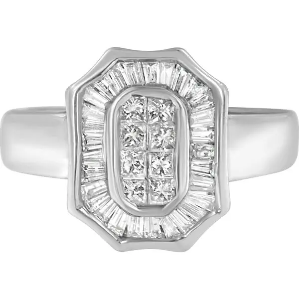 HAUS OF BRILLIANCE 14k Gold 1.00 Cttw Diamond Art Deco Ring - White