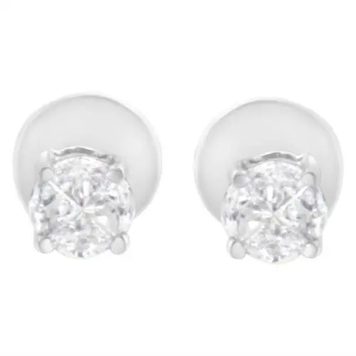 HAUS OF BRILLIANCE 14k Gold 1/2cttw Diamond Stud Earrings - White