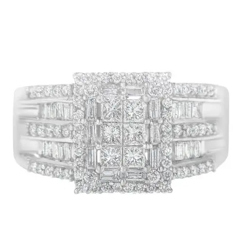 HAUS OF BRILLIANCE 10k Gold 1.0 Cttw Diamond Cluster Ring - White