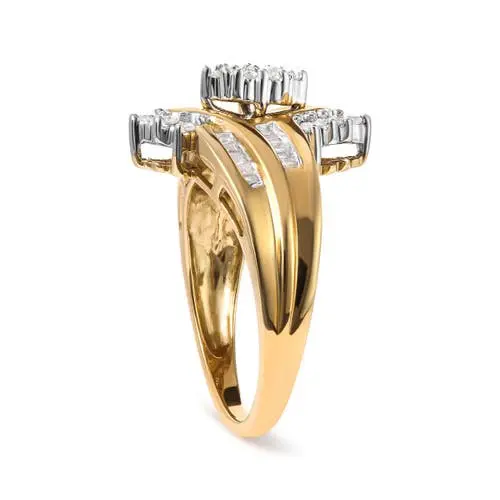 HAUS OF BRILLIANCE 10k Two-toned Diamond Ring