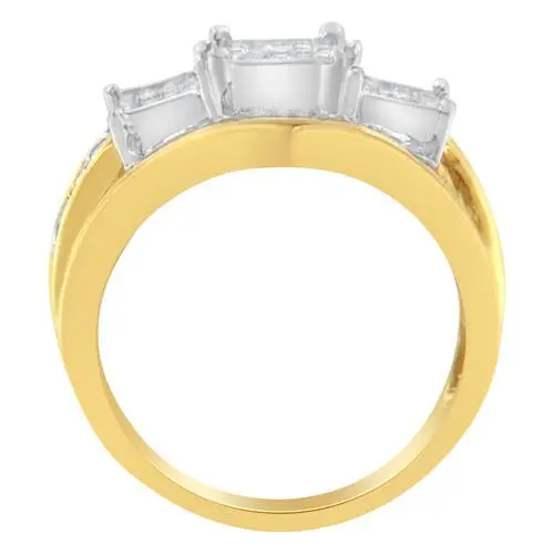 HAUS OF BRILLIANCE 10kt Two-toned Gold 1.00 Cttw Diamond Cluster Ring