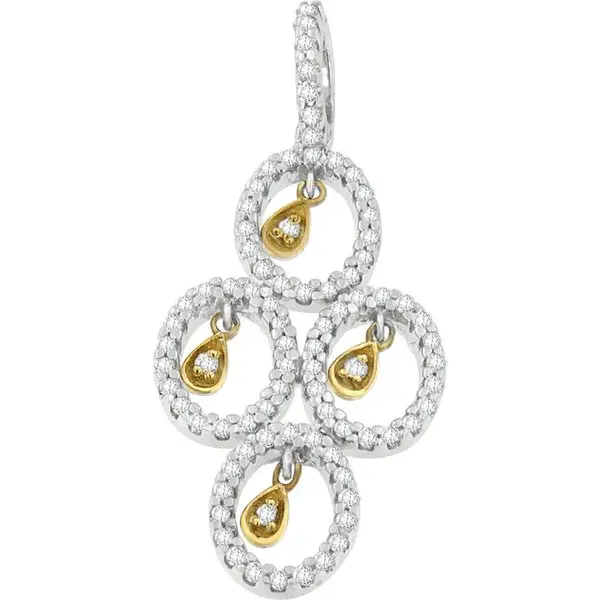 HAUS OF BRILLIANCE 14k Two-toned Gold 2/5 Cttw Round Diamond Pendant Necklace - Yellow